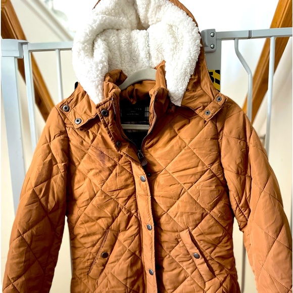 Jackets & Coats | New Camel Color Quilted Fall Jacket With Sherpa Lined ...